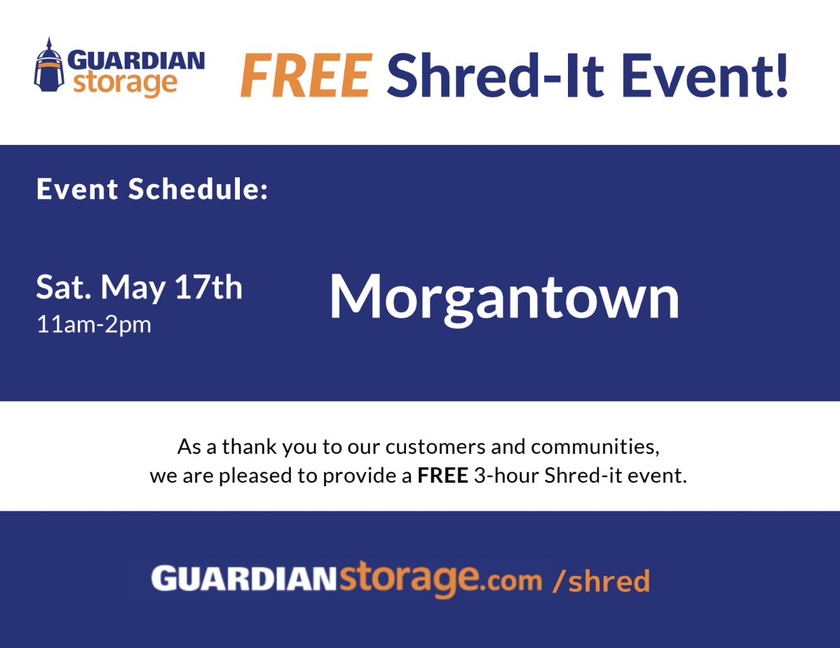 GUARDIAN STORAGE SPRING 2025 FREE SHRED-IT EVENT - Visit Mountaineer ...