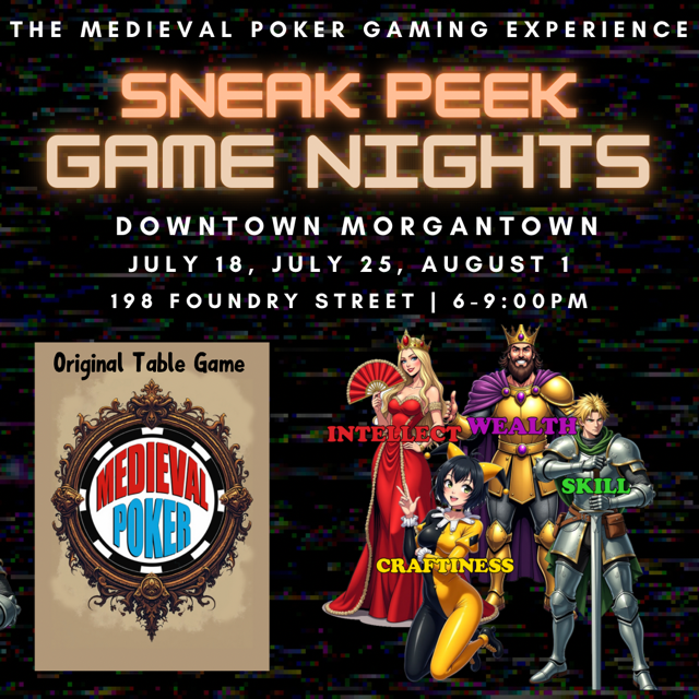 Medieval Poker Sneak Peek Summer Game Nights in Downtown Morgantown ...