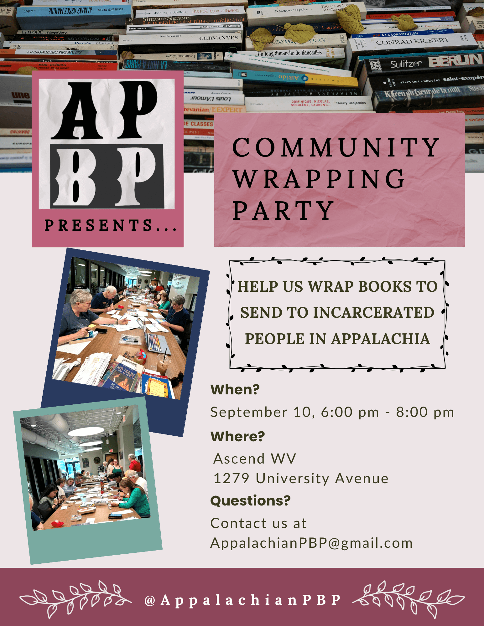 Appalachian Prison Book Project (APBP) Community Wrapping Party - Visit ...