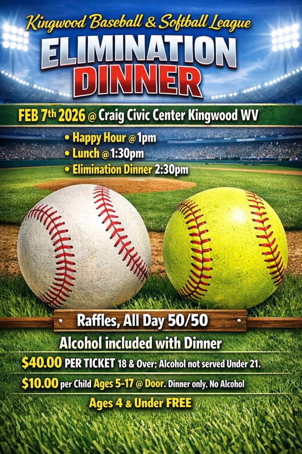Kingwood Baseball & Softball League 2026 Elimination Dinner - Visit ...
